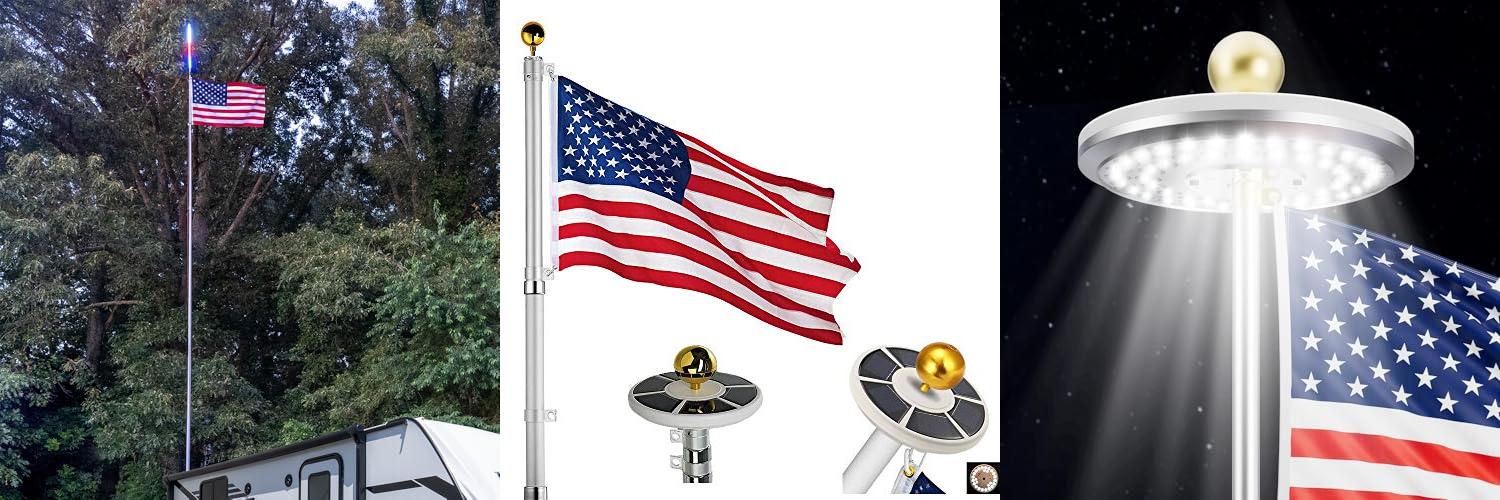 Top 5 Telescopic Flag Poles With LED Lights: Reviews & Ratings
